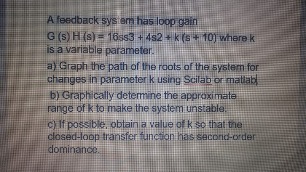 Solved A feedback system has loop gain G(s)H(s) = 16ss3 + | Chegg.com