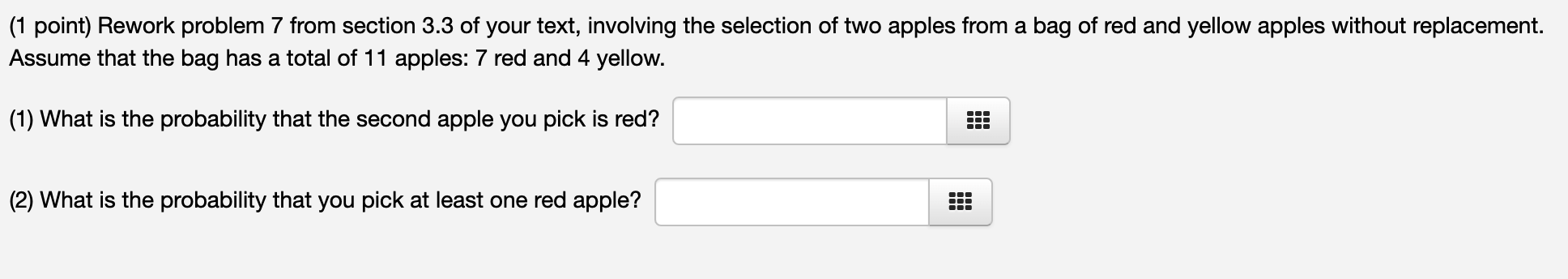 Solved point) Rework problem 7 from section 3.3 of your | Chegg.com