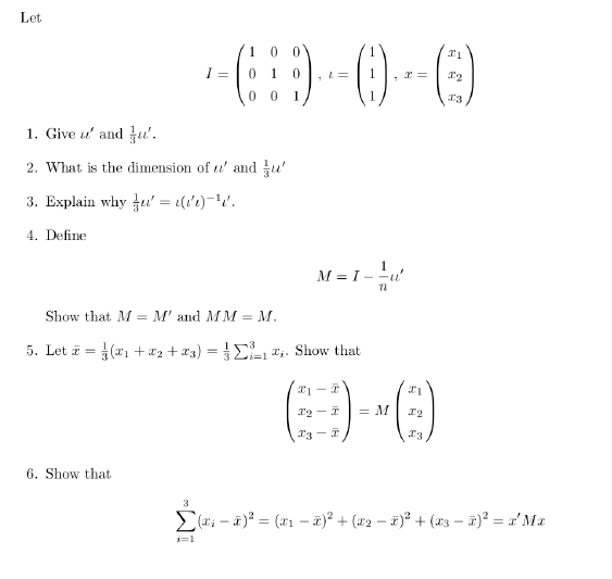 Solved Let Ileftbegin Array Lll 1 And 0 And 0 0 And 1 6931