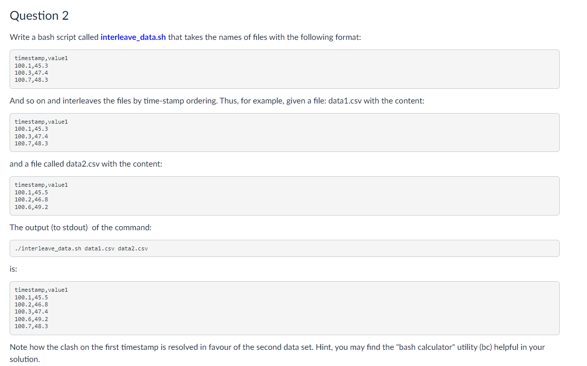 Solved Write a bash script called marks_merge.sh that takes | Chegg.com
