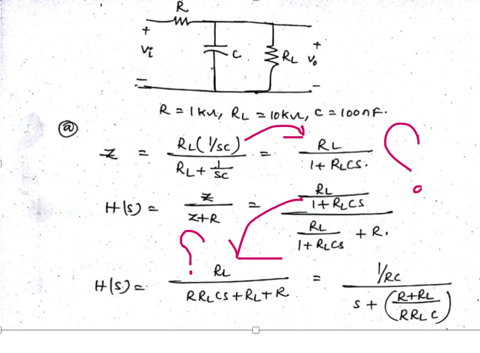 Solved V Tc Rev Ralku, RL = loku, C 2100nF. Ž = Rellsc) . RL | Chegg.com