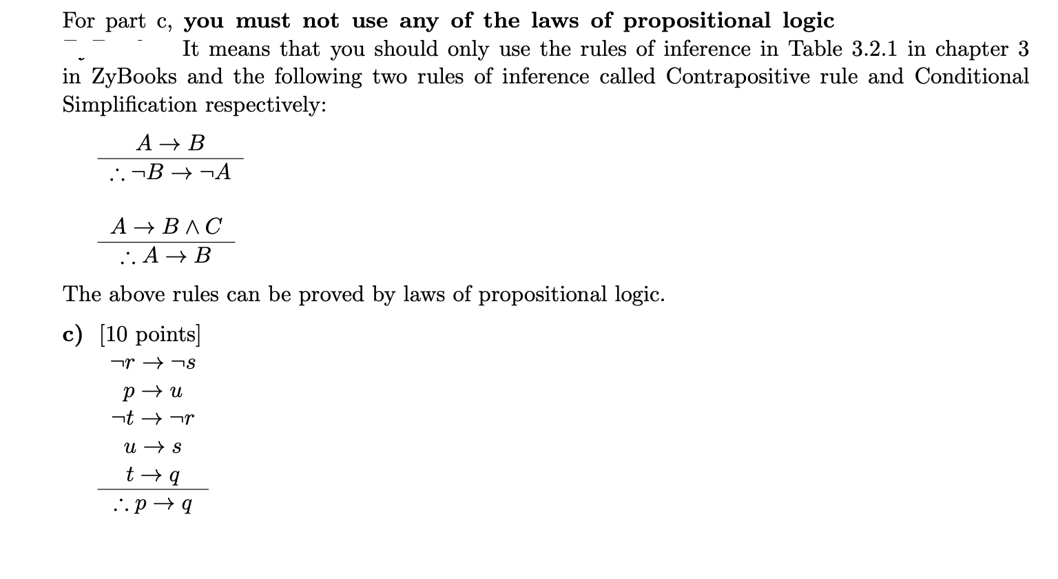 Solved For part c, you must not use any of the laws of | Chegg.com
