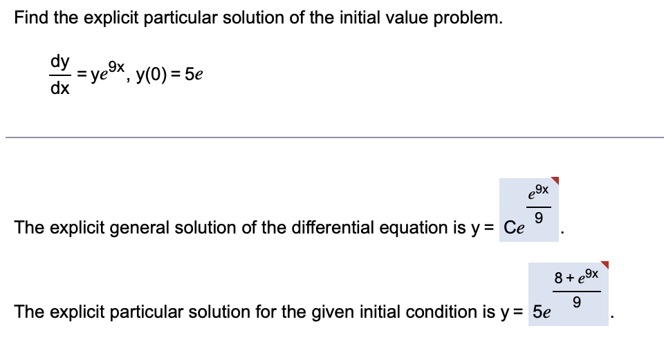 Solved Find The Explicit Particular Solution Of The Initial