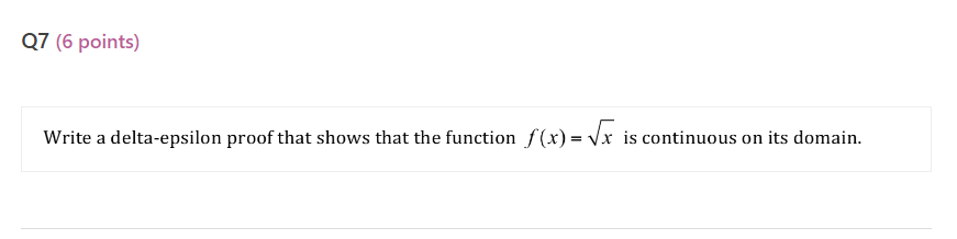 Solved Write a delta-epsilon proof that shows that the | Chegg.com