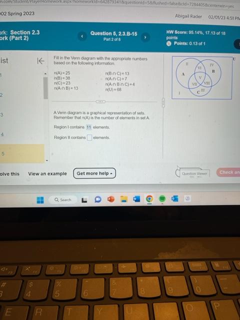 Solved Fal in tho Vern diagram with tho appropriate numbess | Chegg.com