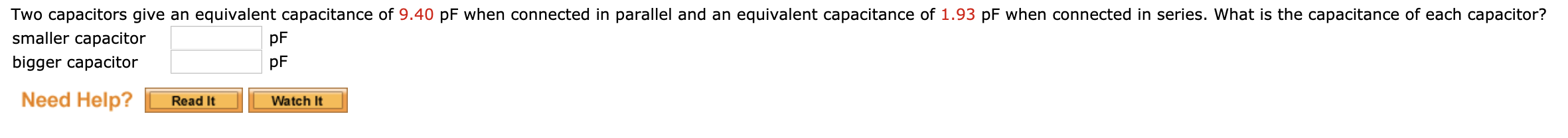 Solved Two capacitors give an equivalent capacitance of 9.40 | Chegg.com Solved Two capacitors give an equivalent capacitance of 9.40 | Chegg.com