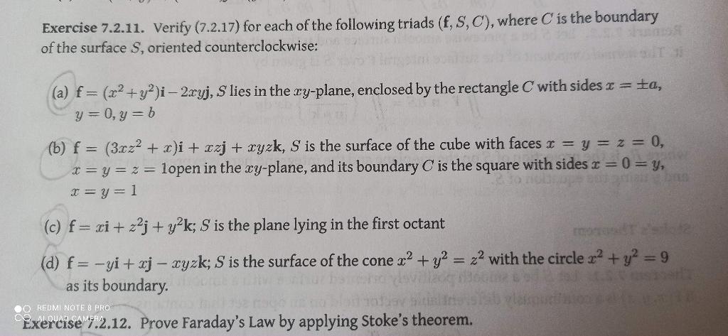 Solved Exercise 7.2.11. Verify (7.2.17) for each of the | Chegg.com