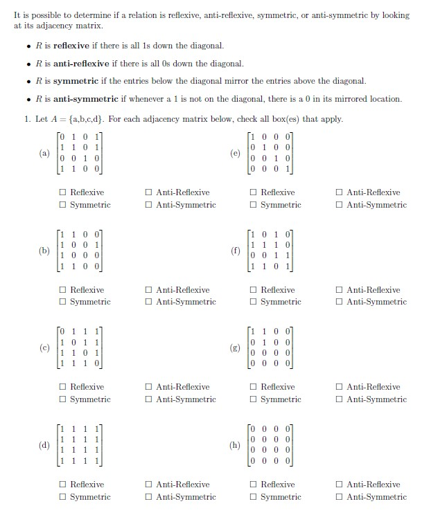 Solved It is possible to determine if a relation is | Chegg.com