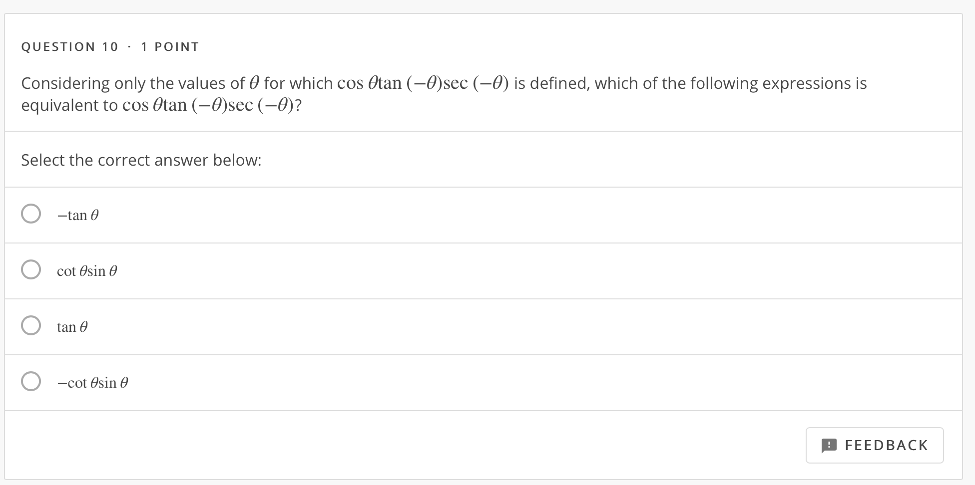 Solved QUESTION 10 · 1 POINT Considering only the values of | Chegg.com