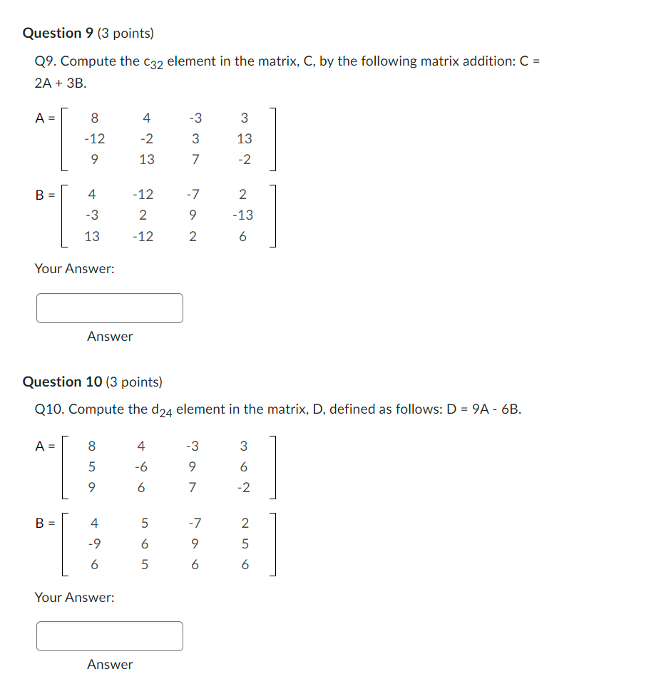 Solved Question 10 (3 ﻿points)Q10. ﻿Compute the d24 ﻿element | Chegg.com