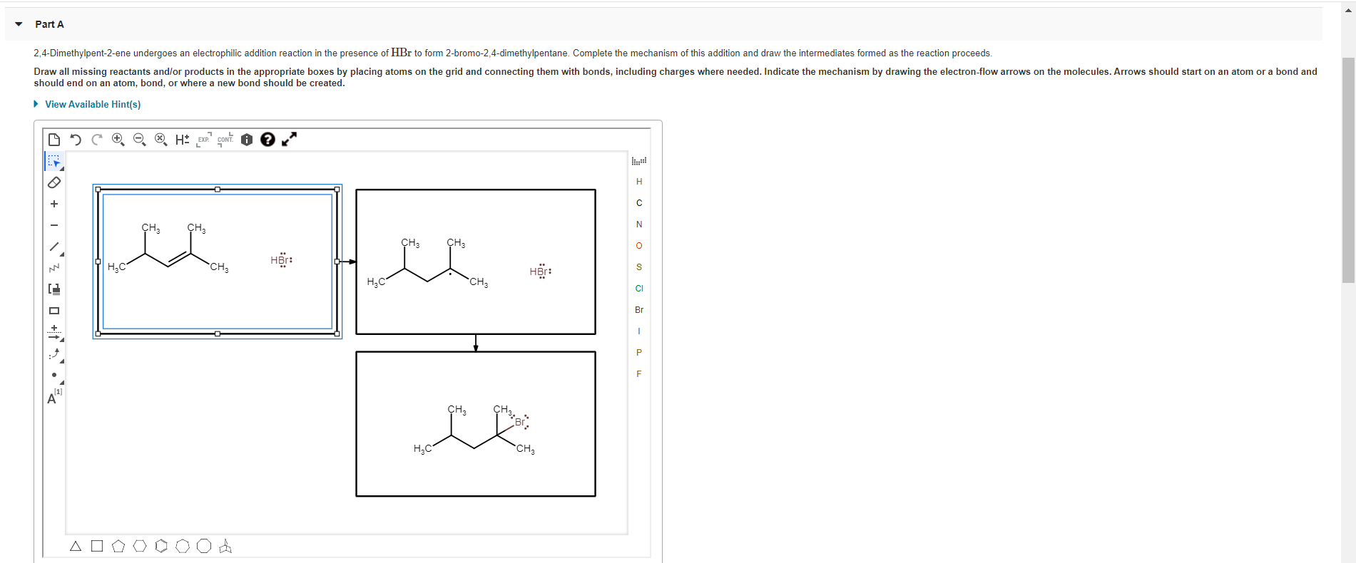 Solved Part A 2,4-Dimethylpent-2-ene undergoes an | Chegg.com