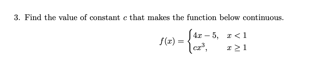 Solved 3. Find the value of constant c that makes the | Chegg.com