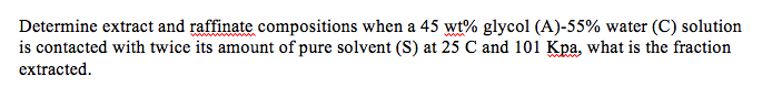 Solved Determine extract and raffinate compositions when a | Chegg.com
