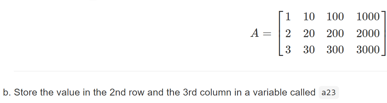 Solved 1 10 100 1000 A - 2 20 200 2000 3 30 300 3000 b. | Chegg.com