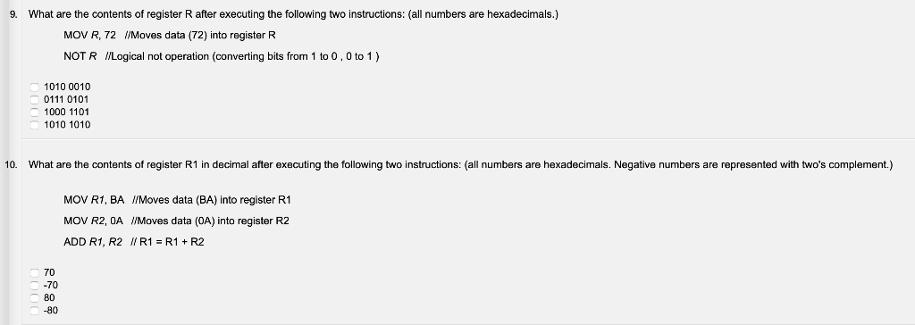Solved 9. What are the contents of register R after | Chegg.com