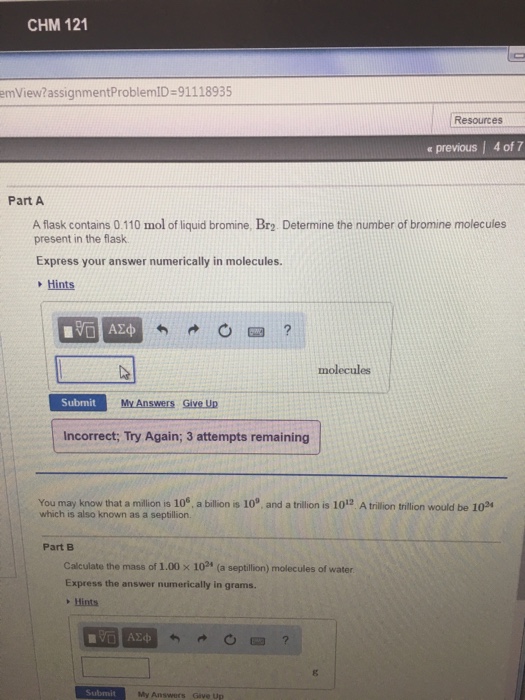 Solved CHM 121 emView?assignmentProblemID 91118935 Resources | Chegg.com