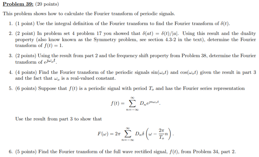 Solved Problem 39: (20 points) This problem shows how to | Chegg.com