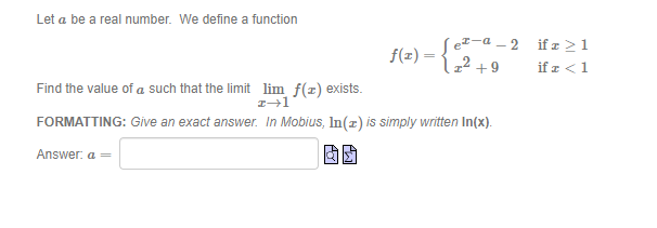Solved Let a be a real number. We define a function | Chegg.com