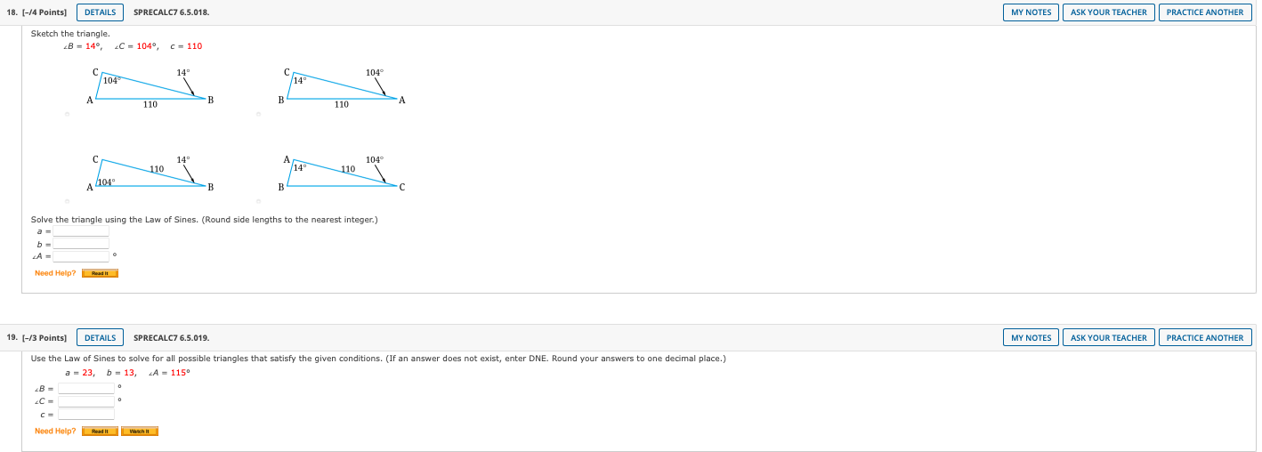 Solved 18. [-14 Points) DETAILS SPRECALC76.5.018. MY NOTES | Chegg.com