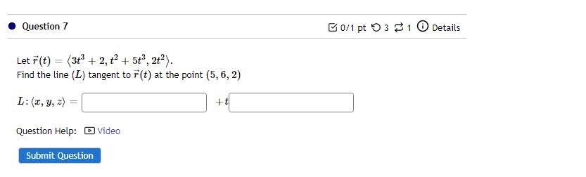 Solved Let r(t)= 3t3+2,t2+5t3,2t2 Find the line (L) tangent | Chegg.com