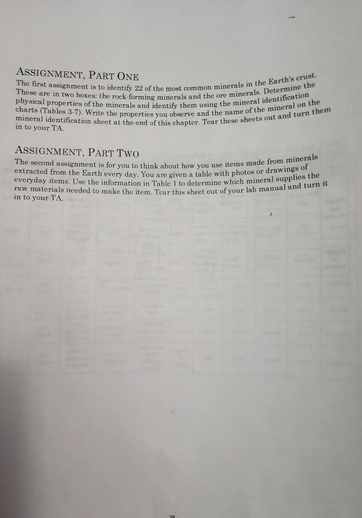 ASSIGNMENT, PART ONE The first assignment is to | Chegg.com