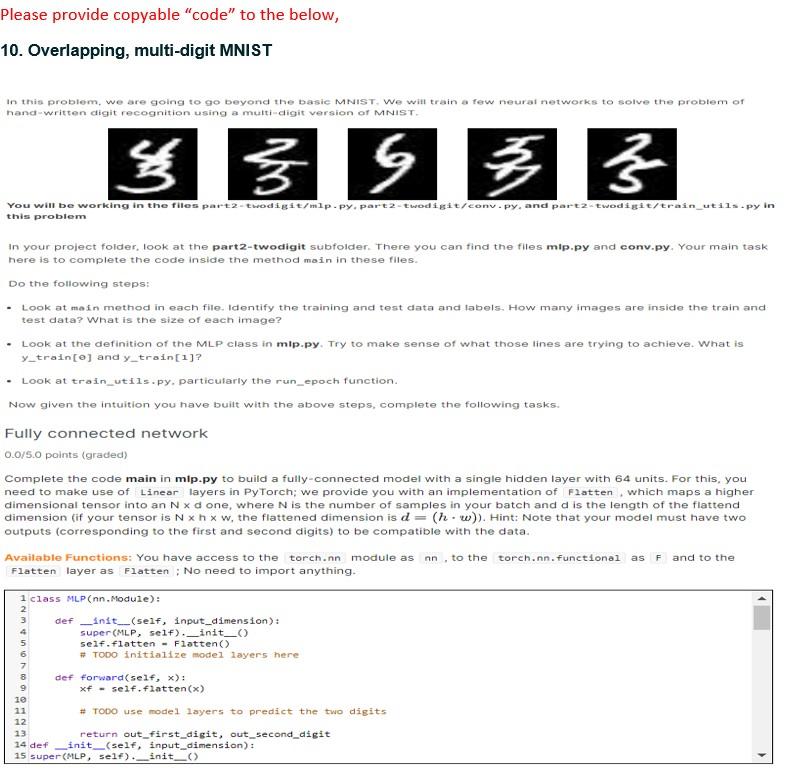 Solved Please Provide Copyable Code To The Below 10 