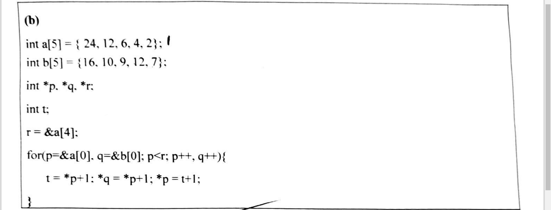 Solved WRITE DOWN THE CONTENT OF arrayb after the following | Chegg.com