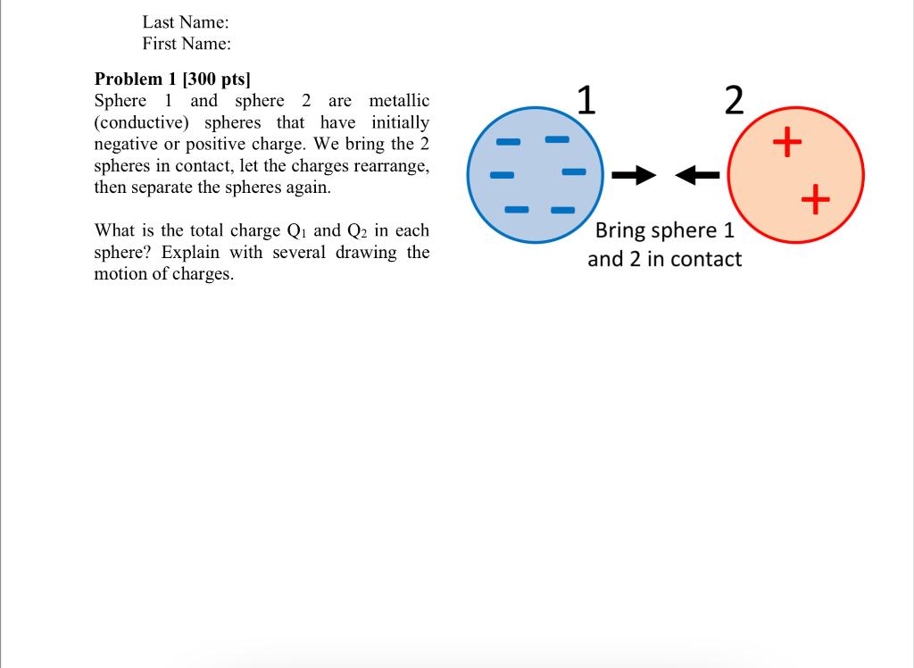 Solved Last Name: First Name: 1 2 Problem 1 [300 pts] Sphere | Chegg.com