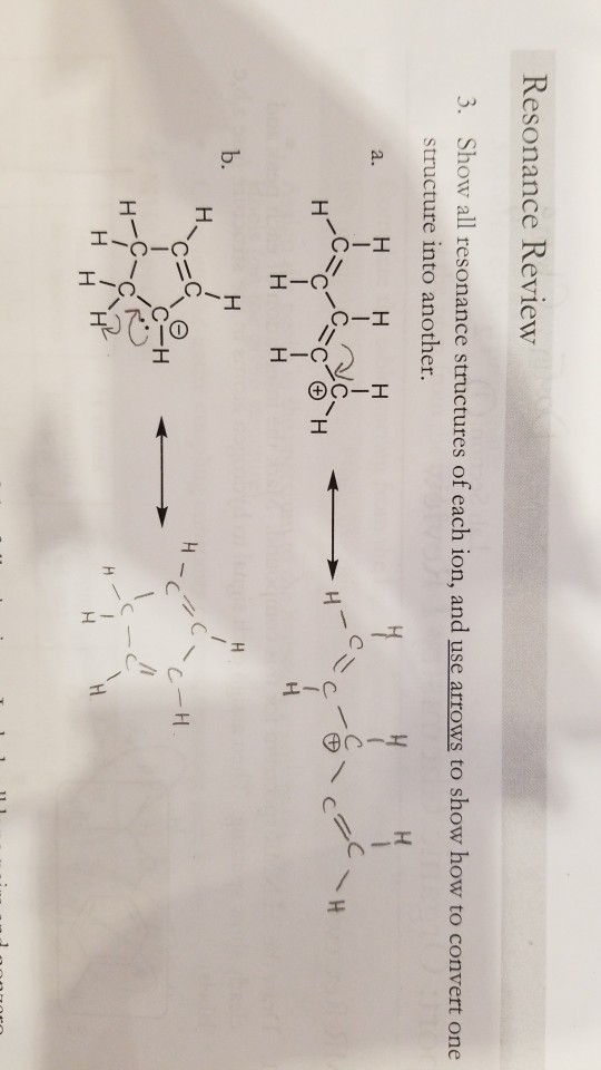 Solved Resonance Review 3. Show all resonance structures of | Chegg.com