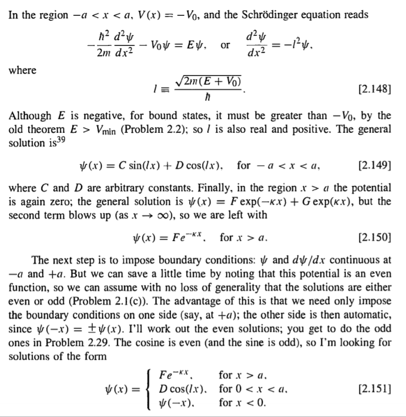 Solved 2.6 THE FINITE SQUARE WELL As a last example, | Chegg.com