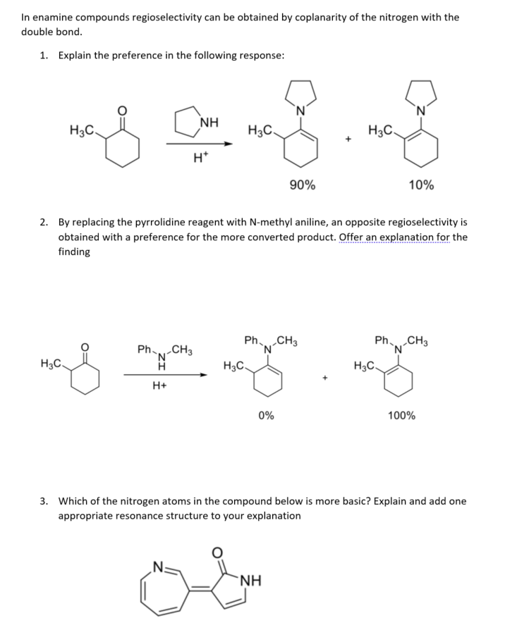 Solved In enamine compounds regioselectivity can be obtained | Chegg.com