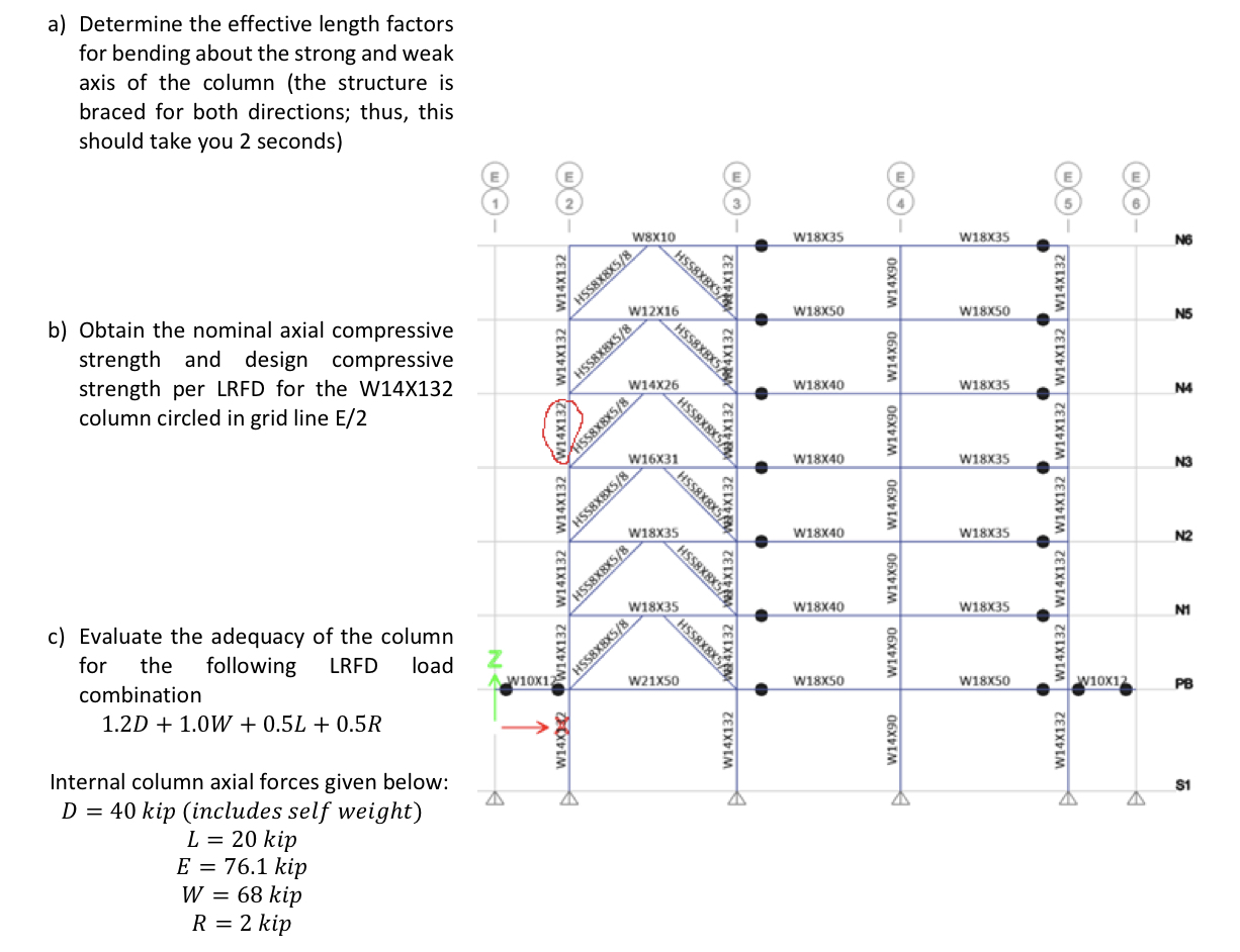Solved The lateral force resisting system of the following | Chegg.com