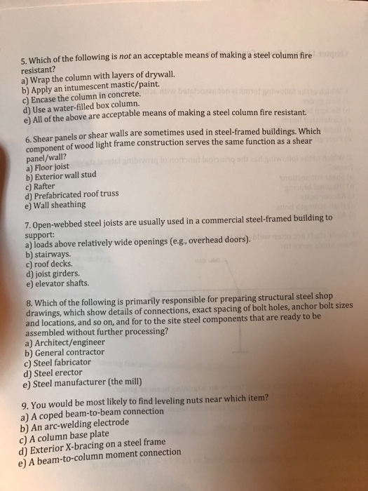 Solved 5. Which of the following is not an acceptable means | Chegg.com