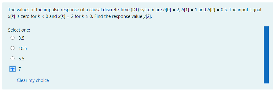 Solved The values of the impulse response of a causal | Chegg.com