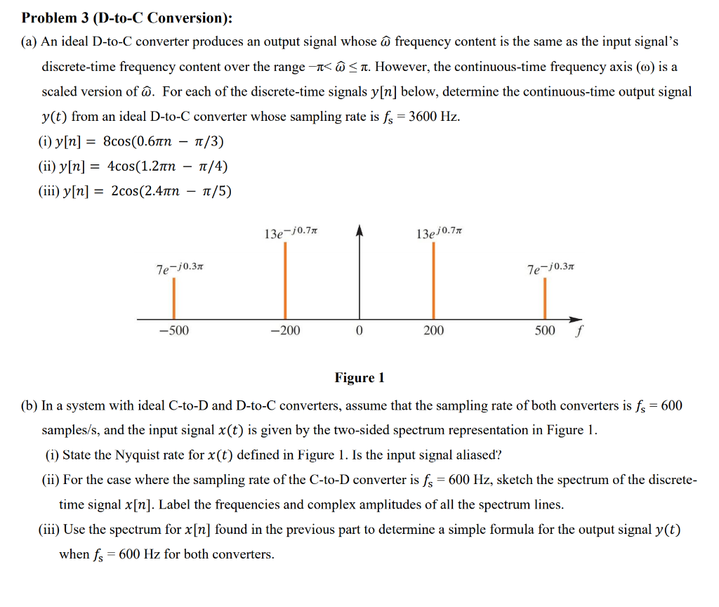 Solved Problem 3 (D-to-C Conversion): (a) An ideal D-to-C | Chegg.com