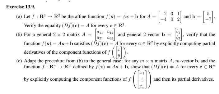 Solved and b - Exercise 13.9. (a) Let f: R3 R be the affine | Chegg.com