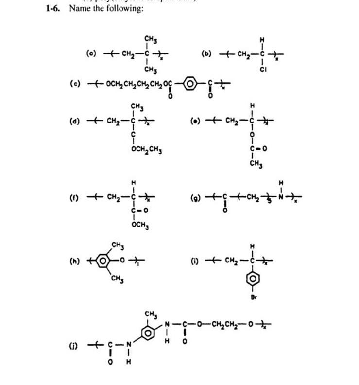 Solved 1-6. Name the following: | Chegg.com
