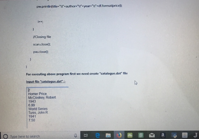 Solved How do I create a catalog.dat file for input, and how | Chegg.com