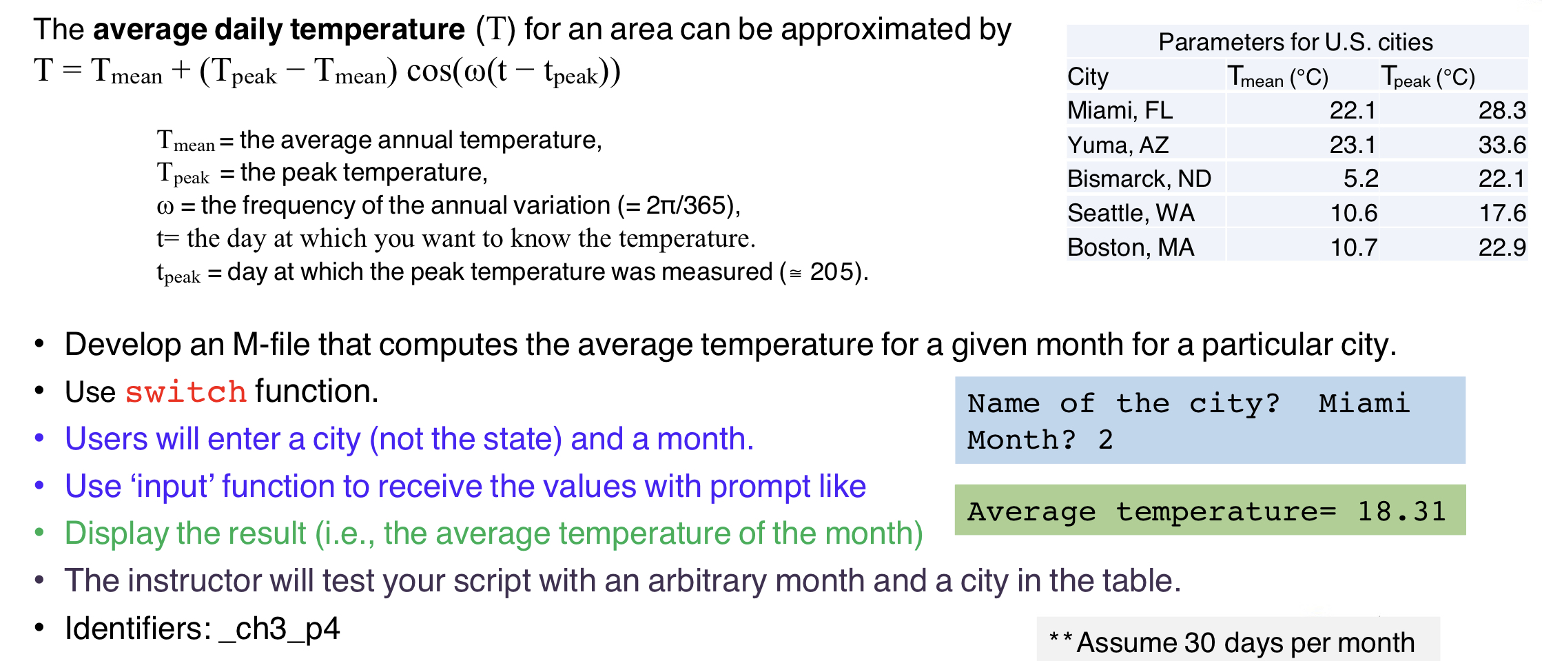 Solved The average daily temperature (T) for an area can be | Chegg.com