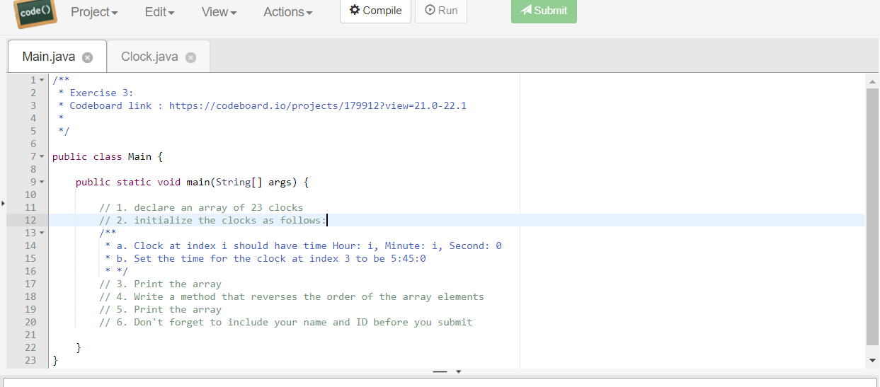 Solved public class Clock { private int hour; | Chegg.com