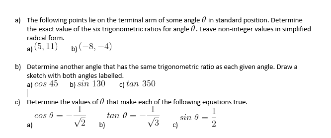 Solved a) The following points lie on the terminal arm of | Chegg.com