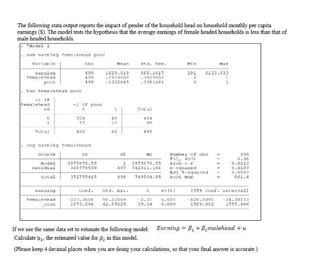 Solved Some selected output from two models is reported | Chegg.com