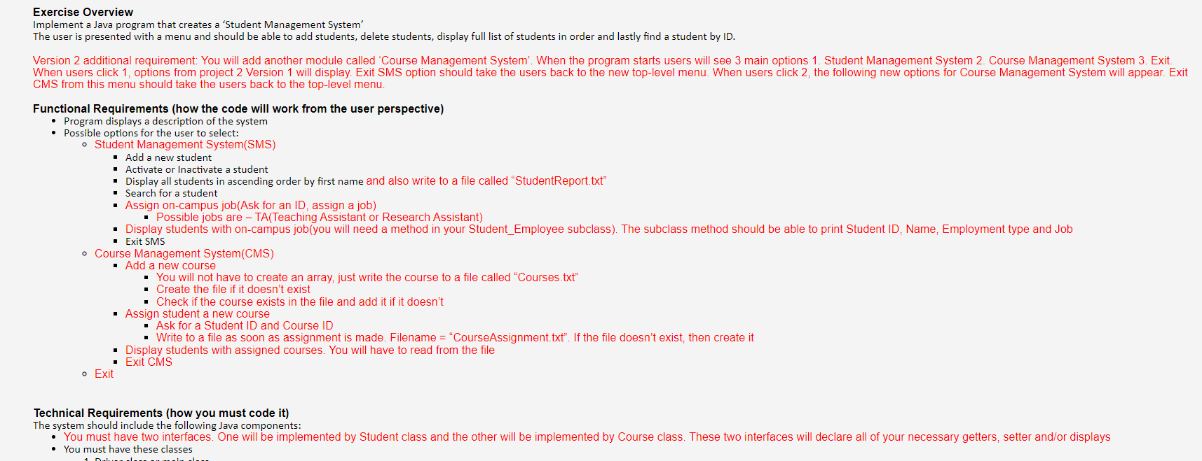 Solved Implement a Java program that creates a 'Student | Chegg.com