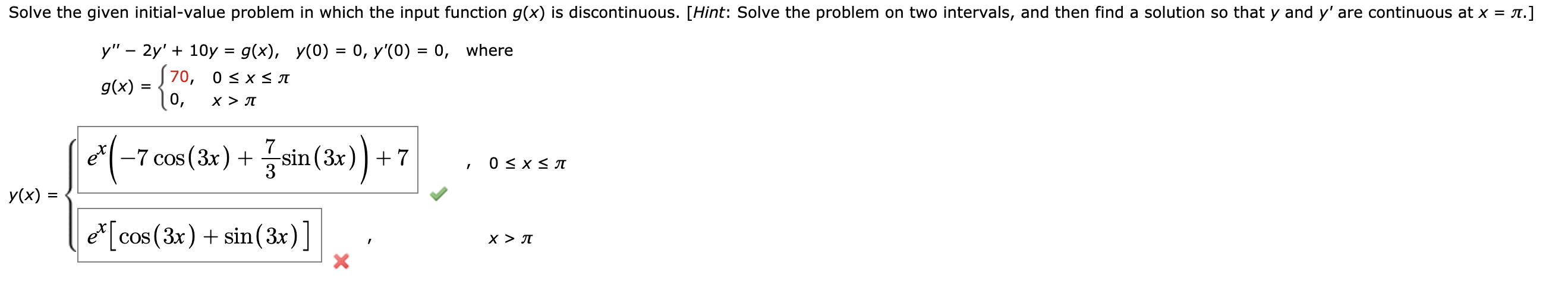 Solved Solve the given initial-value problem in which the | Chegg.com