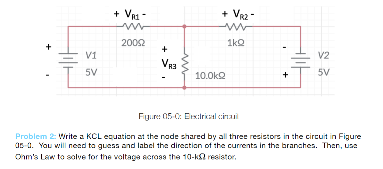 Solved Write a KCL equation at the node shared by all three | Chegg.com