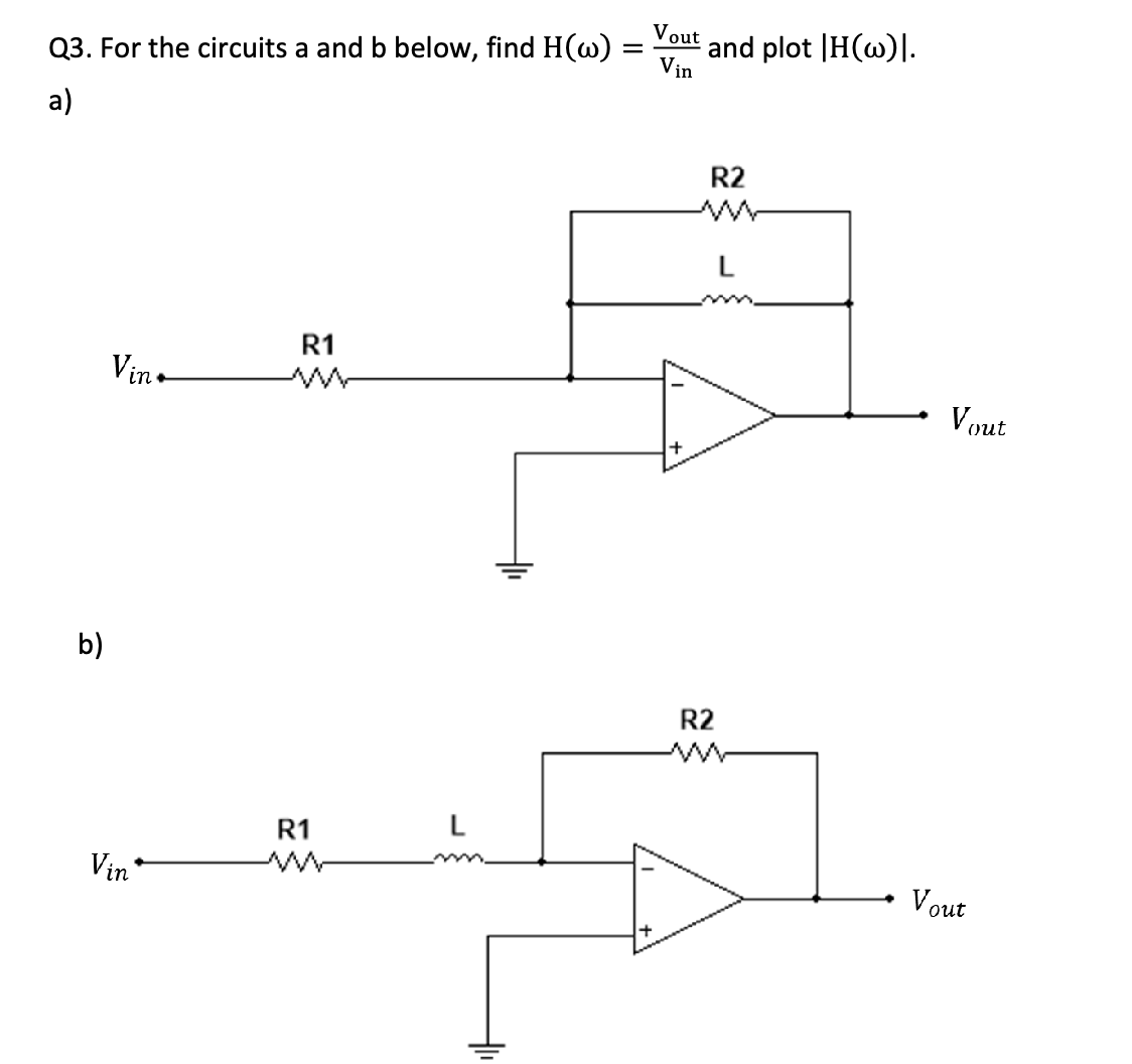 Solved Q3. ﻿For the circuits a and b ﻿below, find | Chegg.com