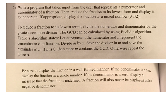Solved 2) Write a program that takes input from the user | Chegg.com