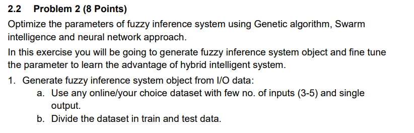 Solved 2.2 Problem 2 (8 Points) Optimize the parameters of | Chegg.com