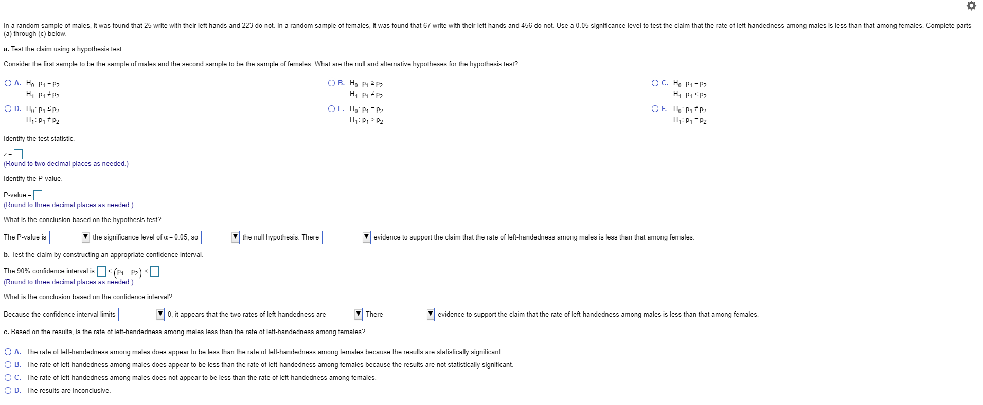 Solved In a random sample of males, it was found that 25 | Chegg.com