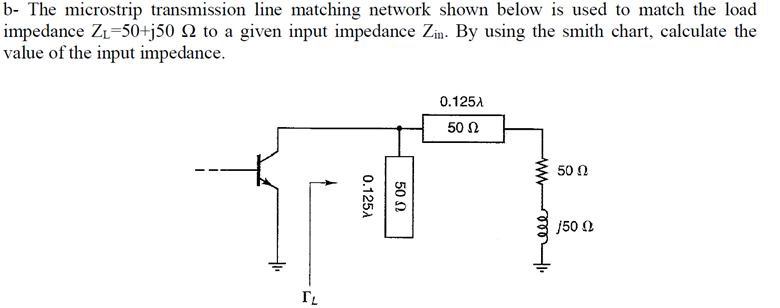 Solved b- The microstrip transmission line matching network | Chegg.com